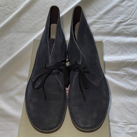 Clarks | Shoes | Clarks Mens Dark Gray Suede Desert Boots | Poshmark